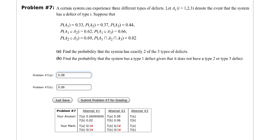 Solved Problem #7: A certain system can experience three | Chegg.com