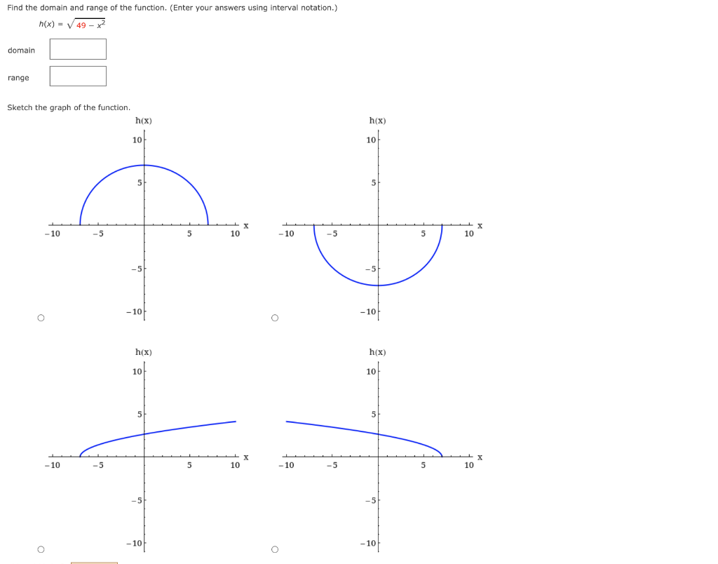 Solved Find The Domain And Range Of The Function Enter