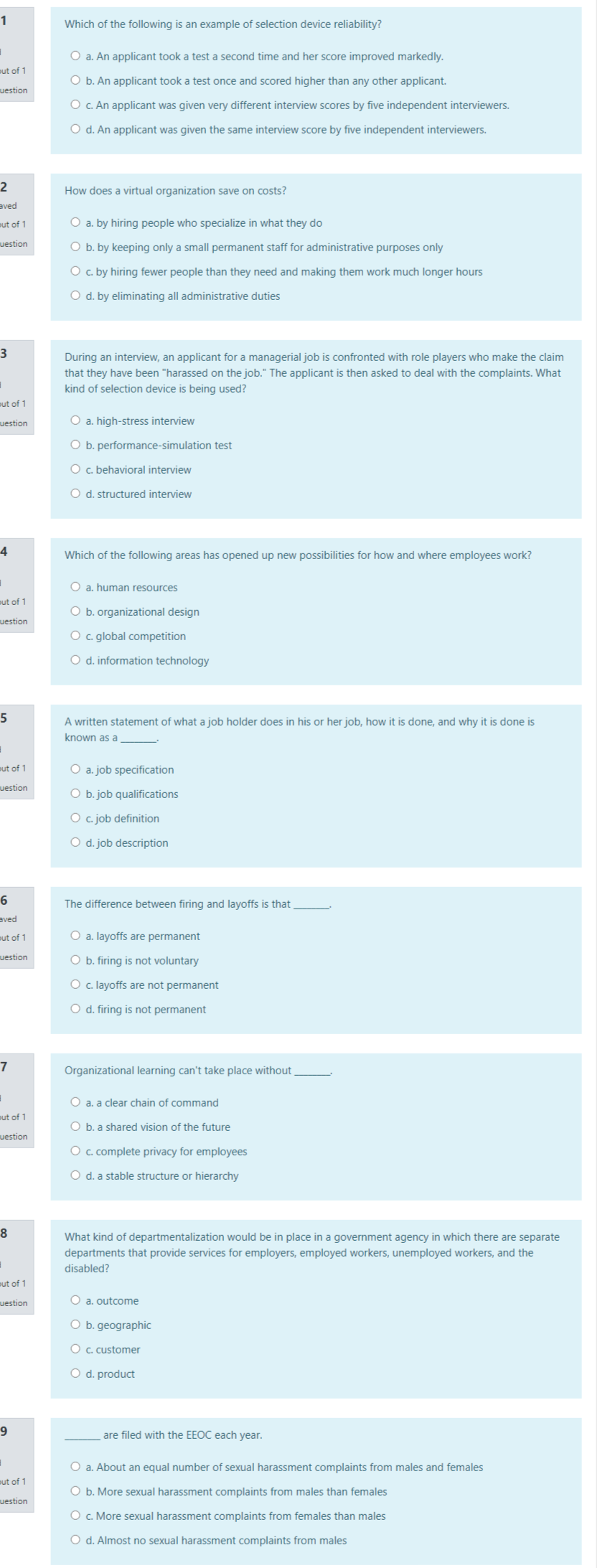 Solved 1 Which of the following is an example of selection | Chegg.com