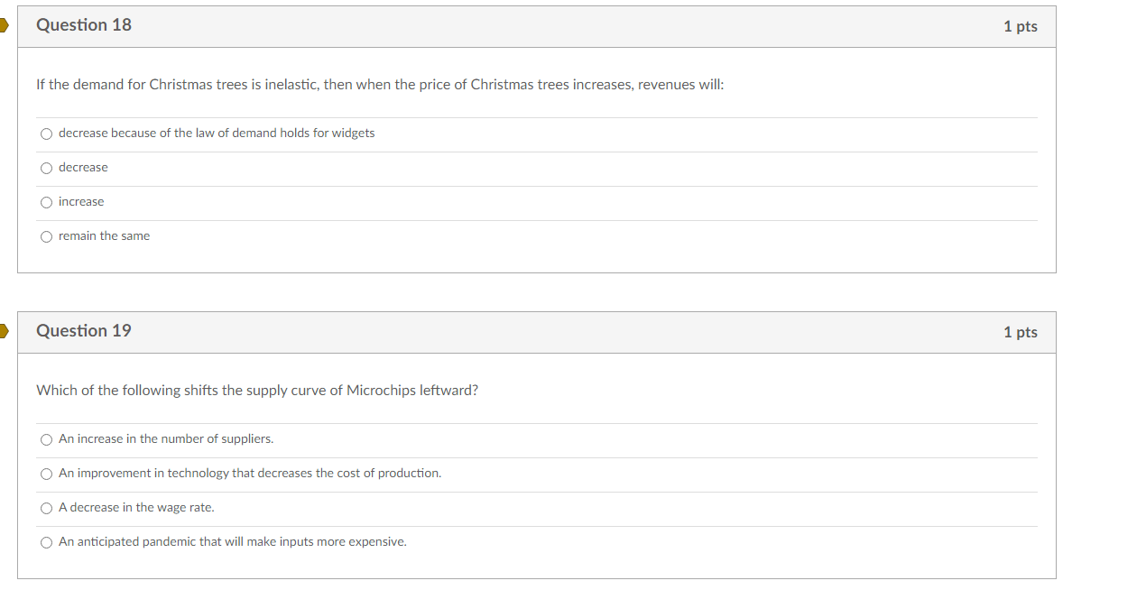 Solved If the demand for Christmas trees is inelastic, then | Chegg.com