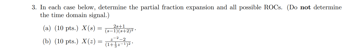 Solved 3. In each case below, determine the partial fraction | Chegg.com