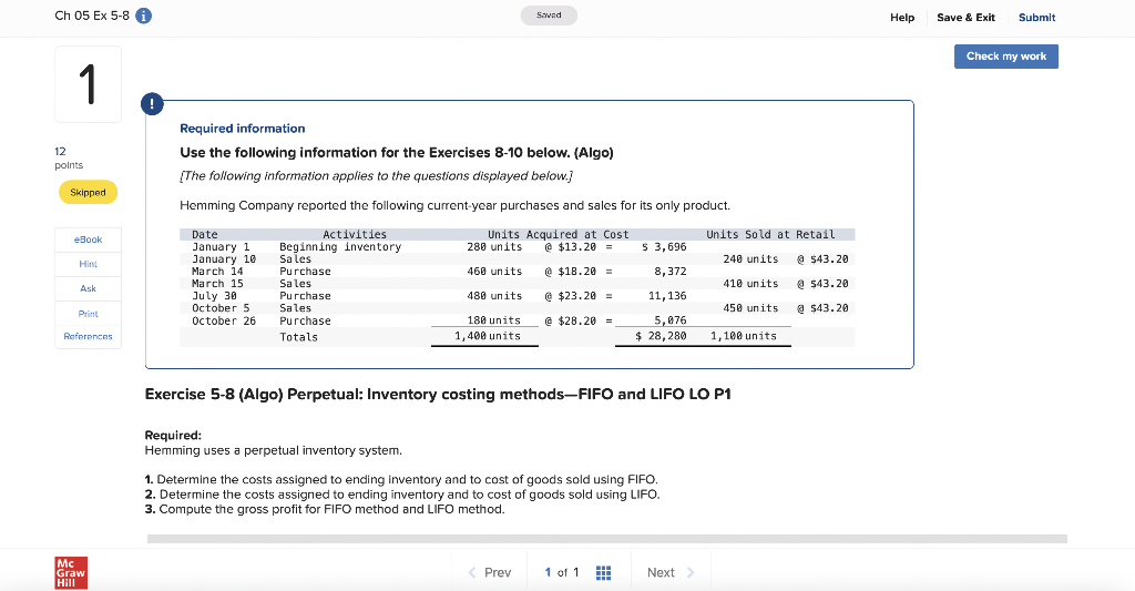 Solved Required information Use the following information | Chegg.com