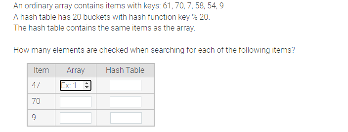 Solved An ordinary array contains items with keys: | Chegg.com