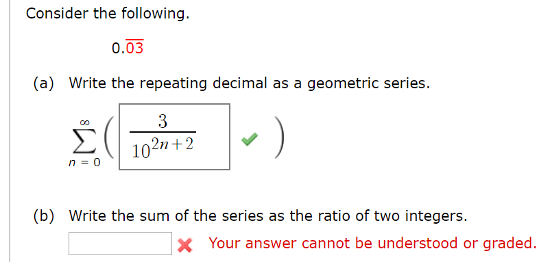Solved Consider the following. 0.03 (a) Write the repeating | Chegg.com