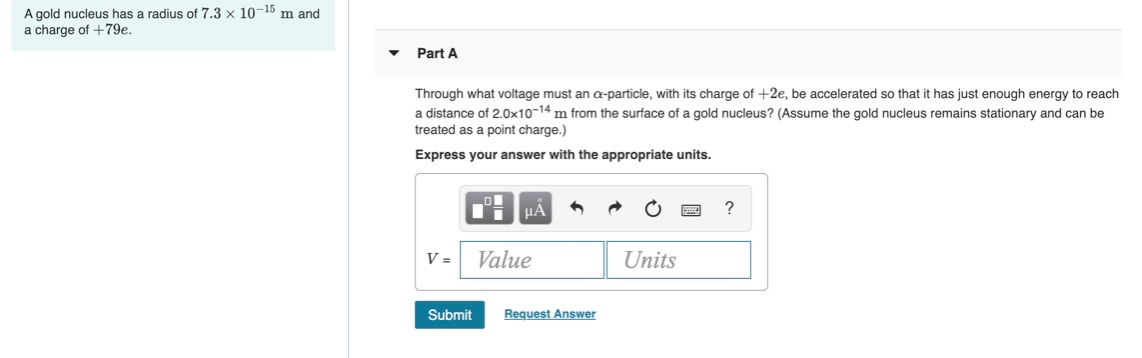 Solved A gold nucleus has a radius of 7.3 x 10-15 m and a | Chegg.com