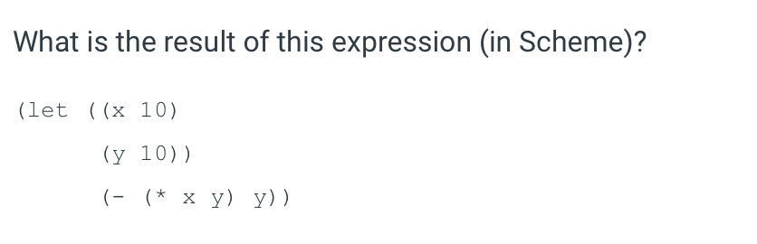 Solved What is the result of this expression (in Scheme)? | Chegg.com