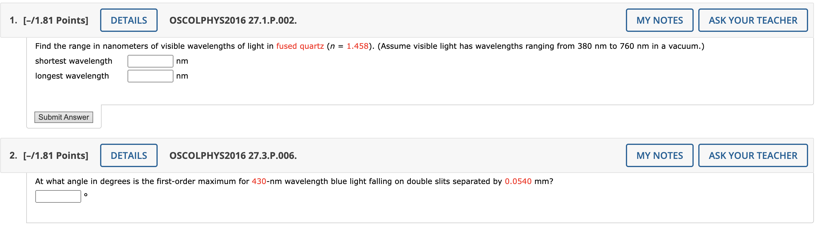 Solved [ 1 81 Points] Oscolphys2016 27 1 P 002 Find The