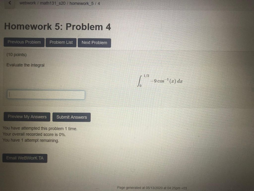 Solved webwork / math131_s20 7 homework_5/4 Homework 5: | Chegg.com Solved webwork / math131_s20 7 homework_5/4 Homework 5: | Chegg.com