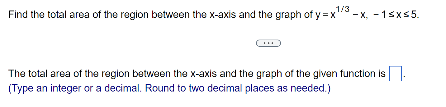 Solved Find the total area of the region between the x-axis | Chegg.com