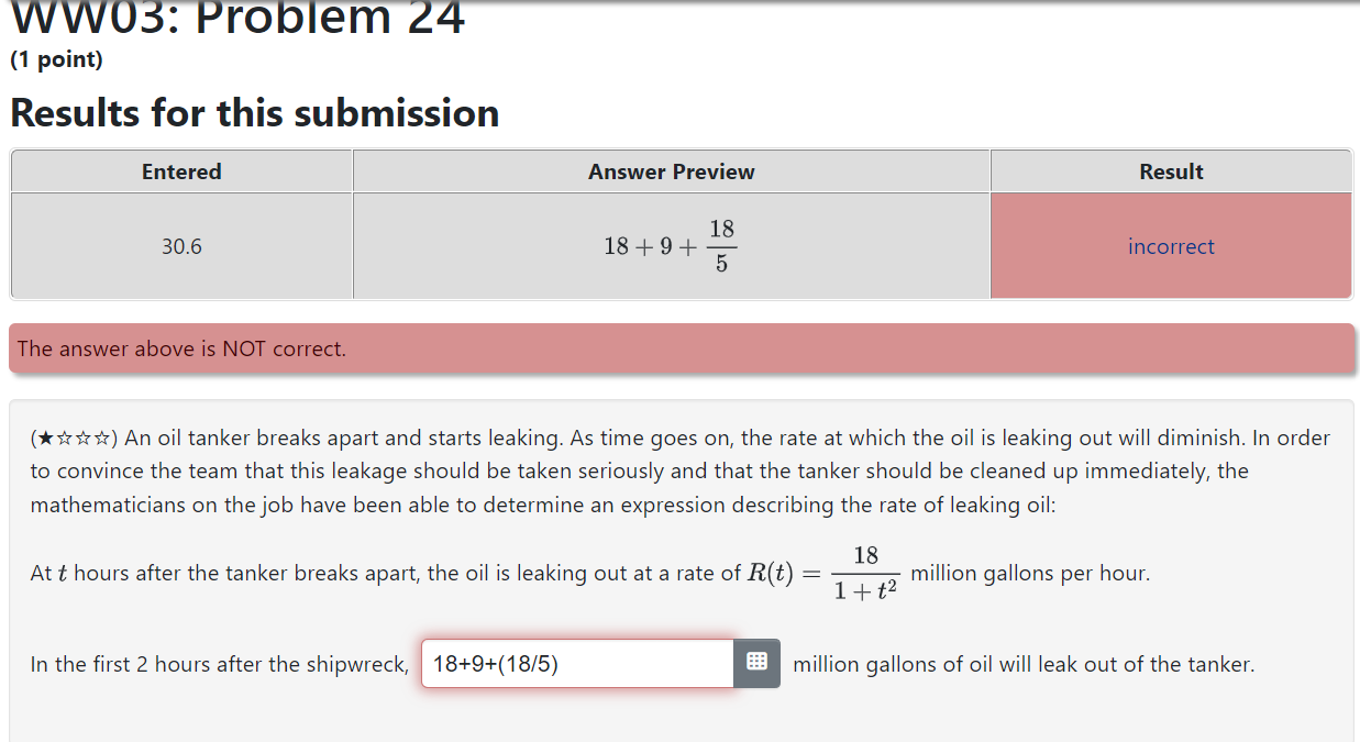 Solved Ww03: Problem 24(1 ﻿point)Results for this | Chegg.com