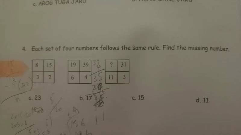 Solved Each set of four numbers follows the same rule. Find | Chegg.com