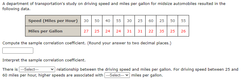 Solved A department of transportation's study on driving | Chegg.com