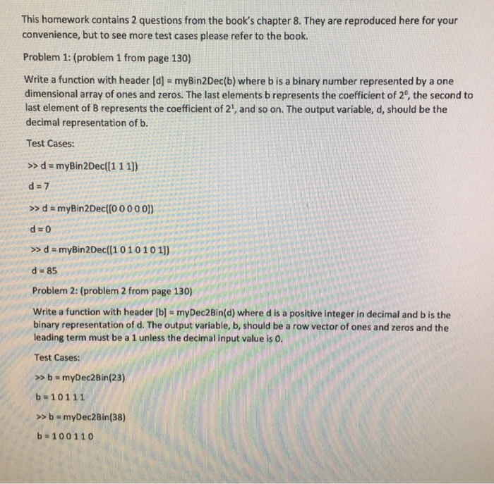 Solved This homework contains 2 questions from the book's | Chegg.com