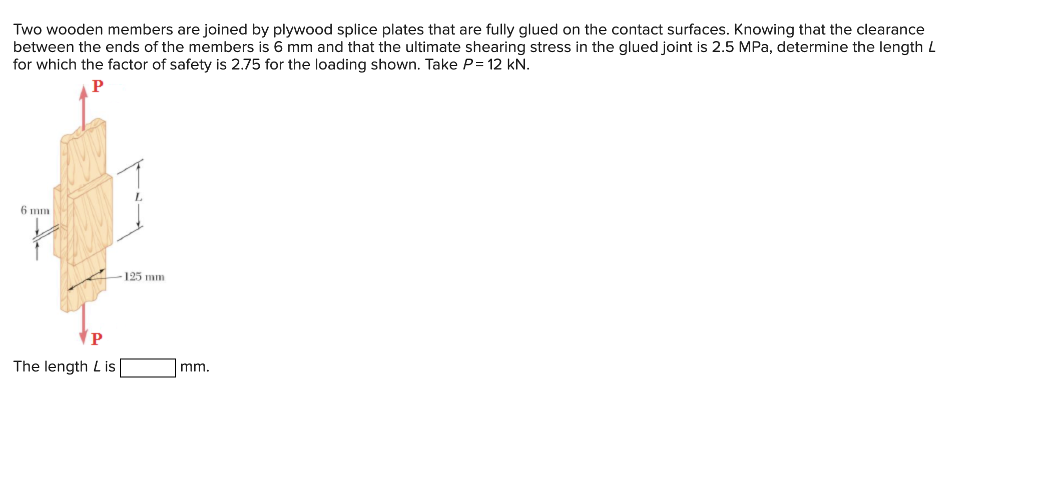 Solved Two wooden members are joined by plywood splice | Chegg.com