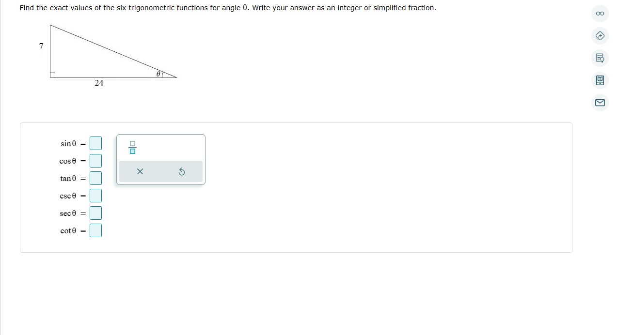 Solved Find the exact values of the six trigonometric | Chegg.com