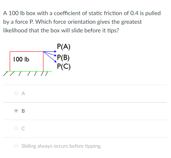 Solved A 100 lb box with a coefficient of static friction of | Chegg.com