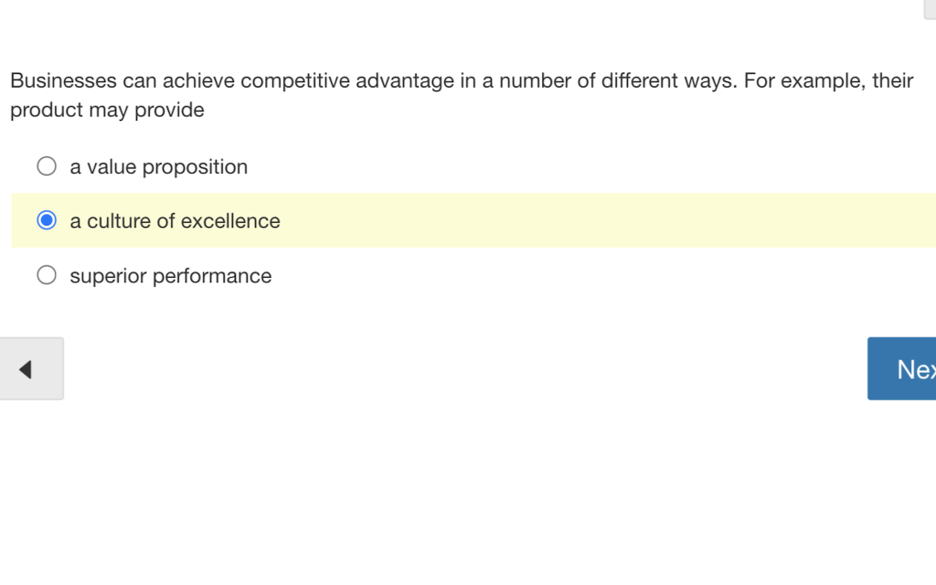 Solved Businesses can achieve competitive advantage in a | Chegg.com