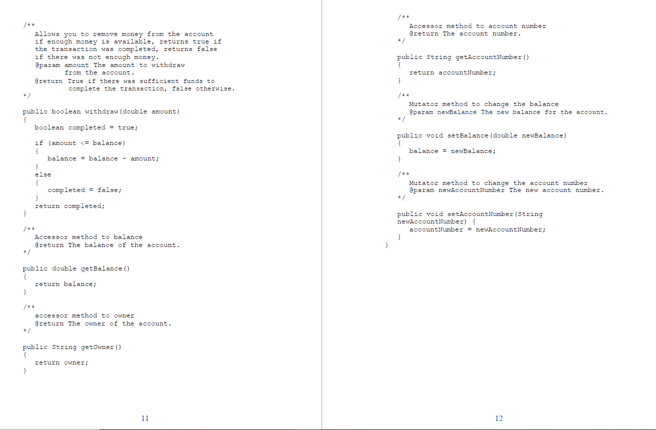 Solved Assignment #6 – Bank Account The UML diagram for the | Chegg.com