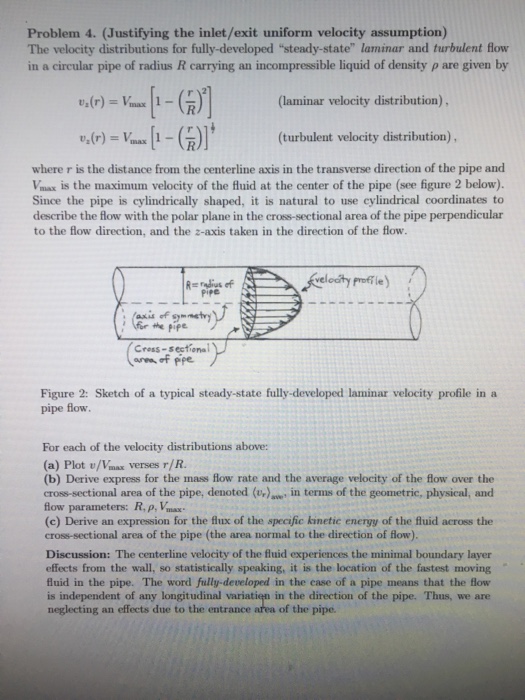 Solved Problem 4. (Justifying the inlet/exit uniform | Chegg.com