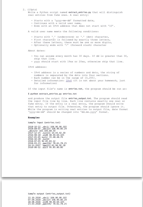 Solved 2. (10pts) Write a Python script naned extract | Chegg.com Solved 2. (10pts) Write a Python script naned extract | Chegg.com