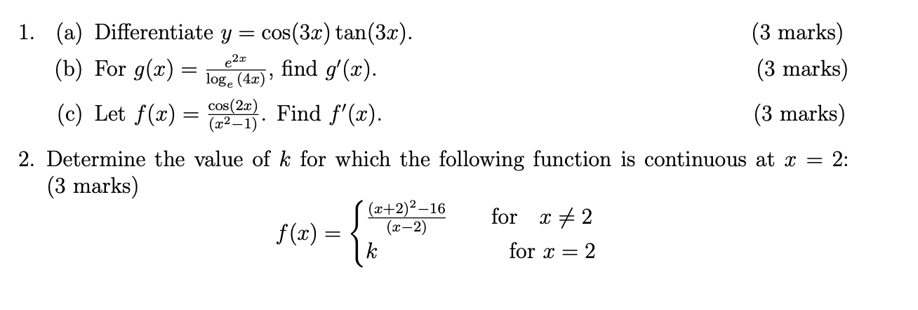 Solved Hi, please show full lines of working out for each of | Chegg.com