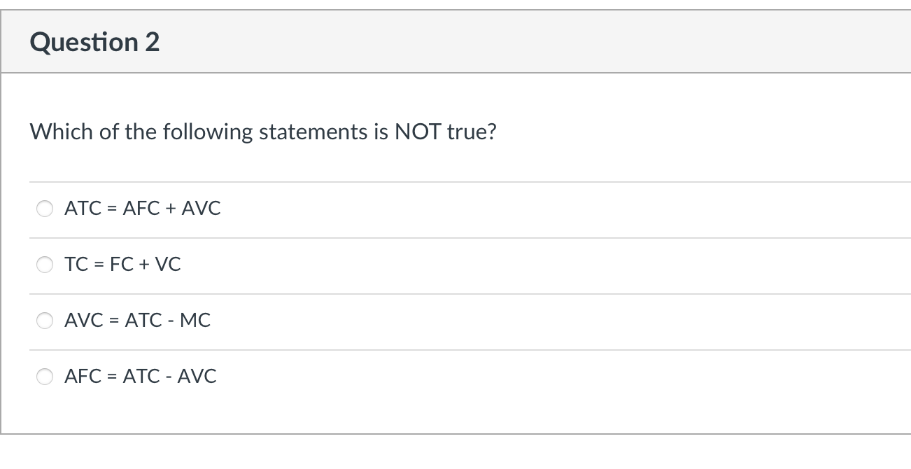 Solved Question 2Which of the following statements is NOT | Chegg.com