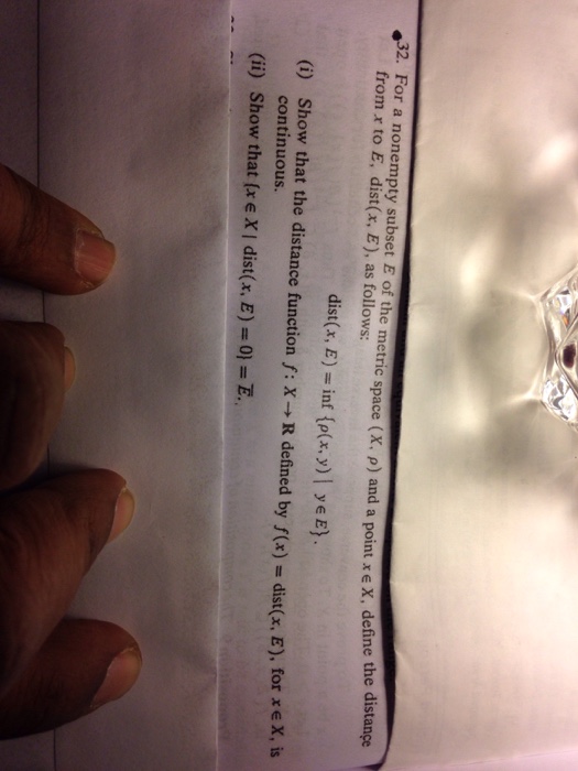 Solved -32. For a nonem py subset E of the metric space (X, | Chegg.com