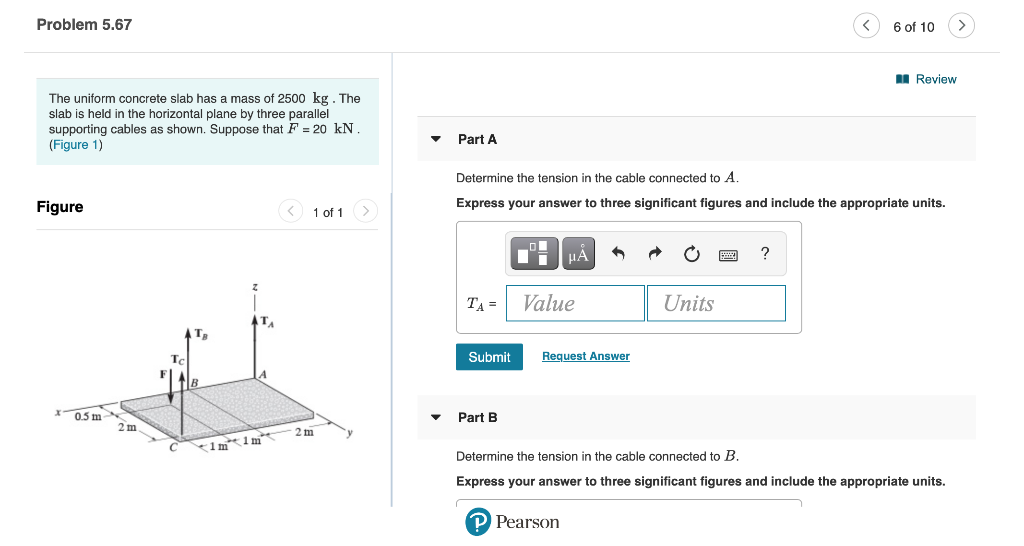 Solved Problem 5.67 6 of 10 I Review The uniform concrete | Chegg.com