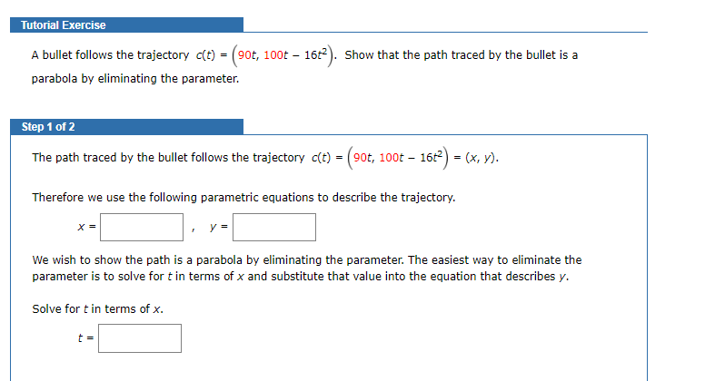 Solved Tutorial Exercise A bullet follows the trajectory | Chegg.com