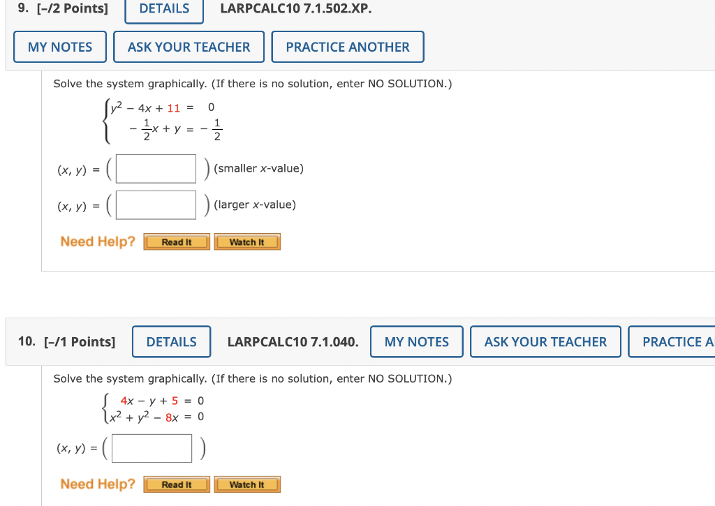 Solved Solve the system graphically. (If there is no | Chegg.com