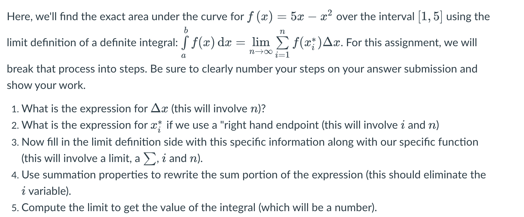 Solved Here, we'll find the exact area under the curve for | Chegg.com
