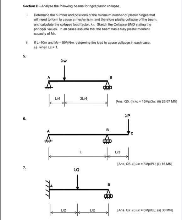 Solved Section B-Analyse the following beams for rigid | Chegg.com