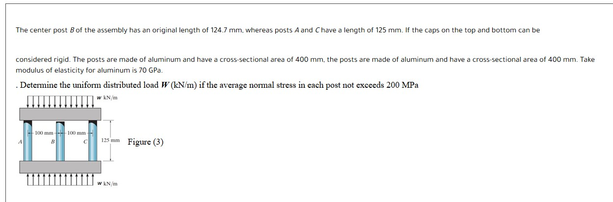 Solved The center post B of the assembly has an original | Chegg.com
