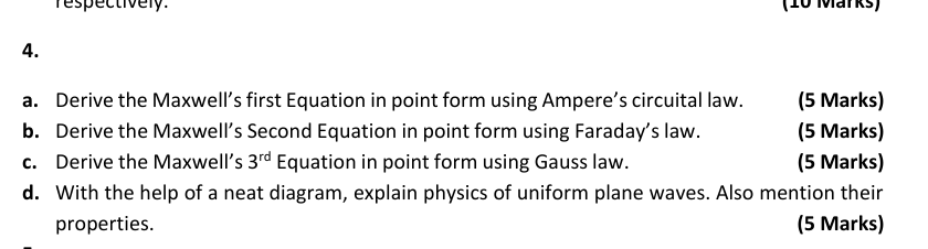 Solved 4.a. ﻿Derive the Maxwell's first Equation in point | Chegg.com