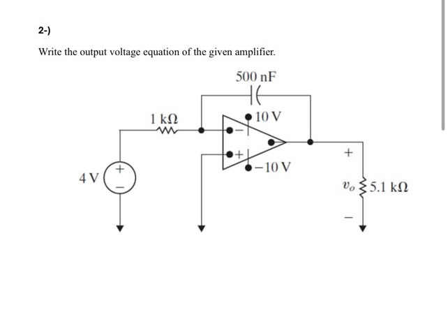 Solved 2-)Write the output voltage equation of the given | Chegg.com