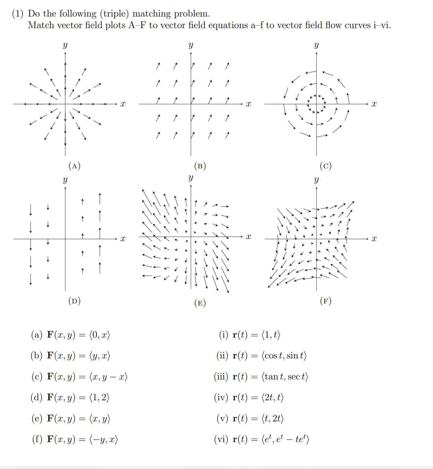 Solved (1) Do the following (triple) matching problem. Match | Chegg.com