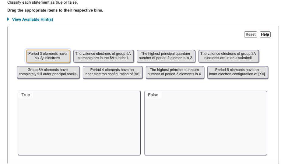Solved Classify each statement as true or false. Drag the | Chegg.com