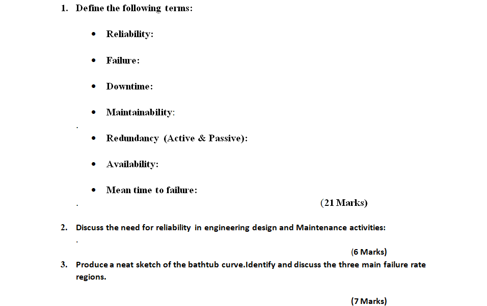 Solved 1. ﻿Define the following terms:- ﻿Reliability:- | Chegg.com