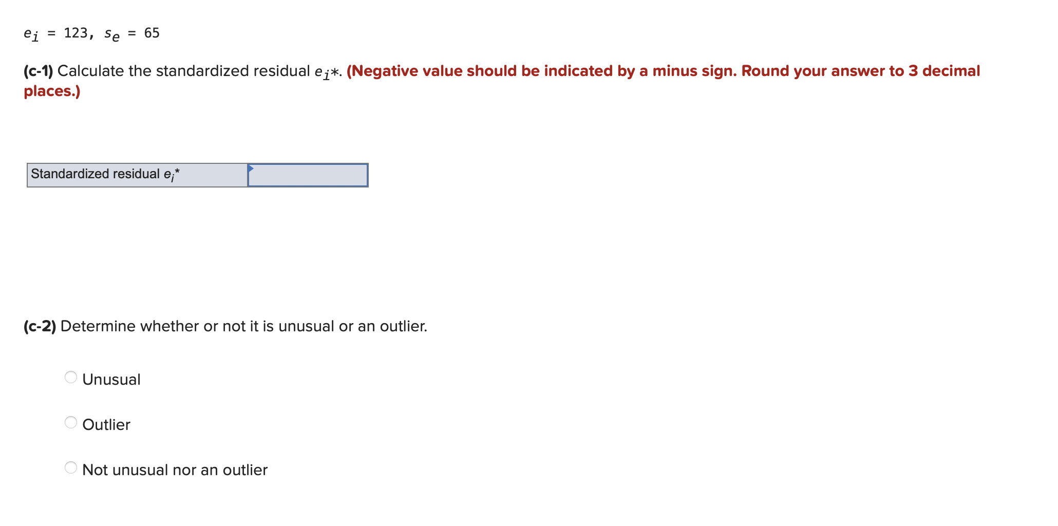 Solved ei=20,se=12 (a-1) Calculate the standardized residual | Chegg.com