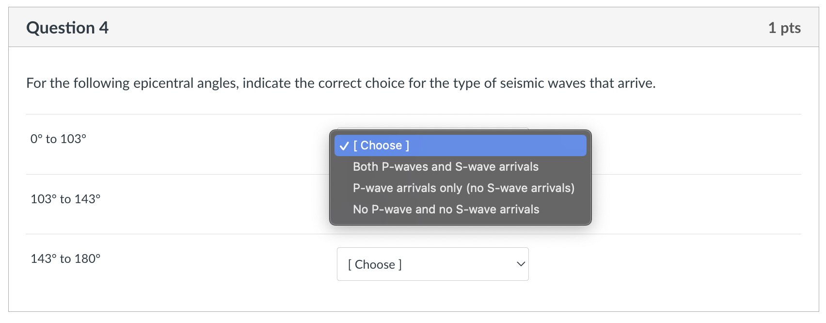 Solved Question 4For the following epicentral angles, | Chegg.com
