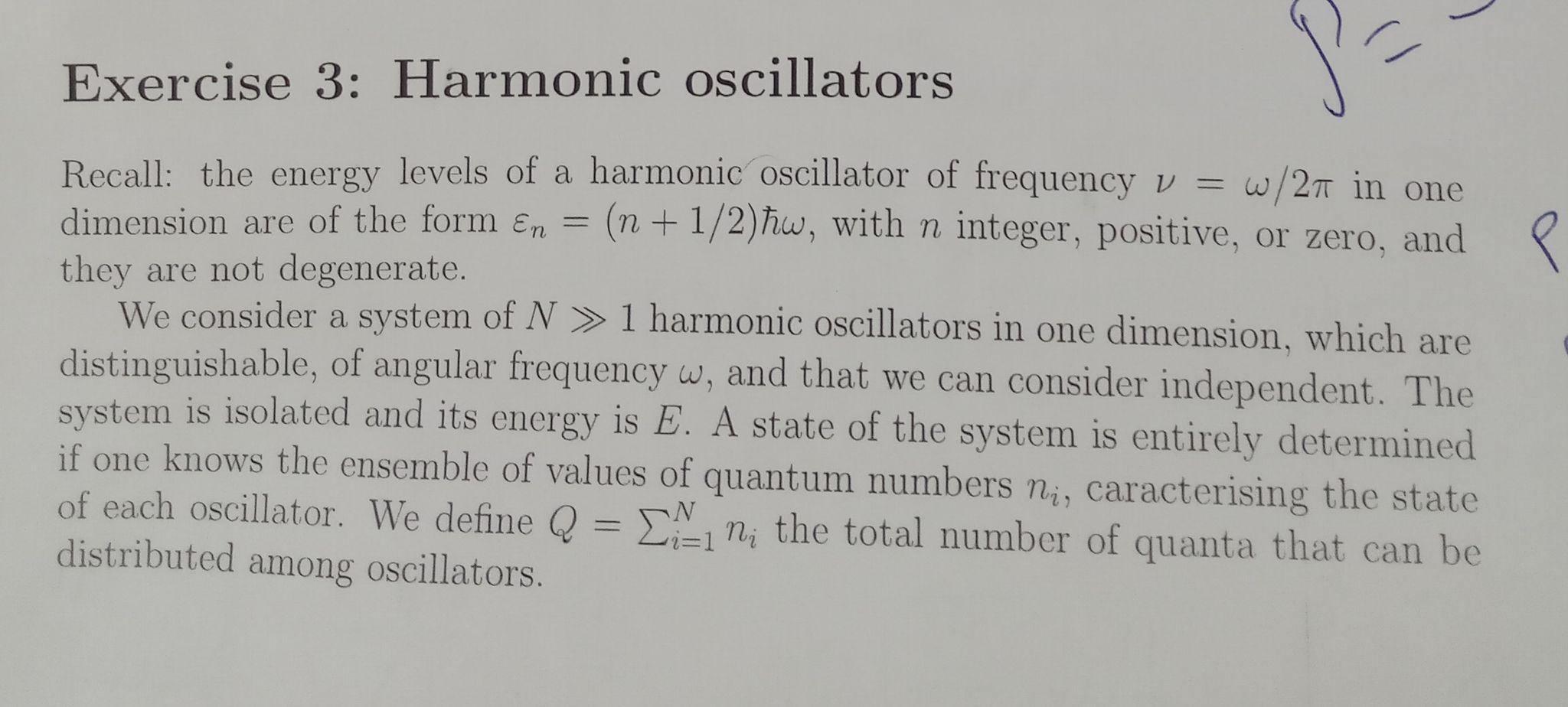 Solved Exercise 3: Harmonic oscillators P Recall: the energy | Chegg.com