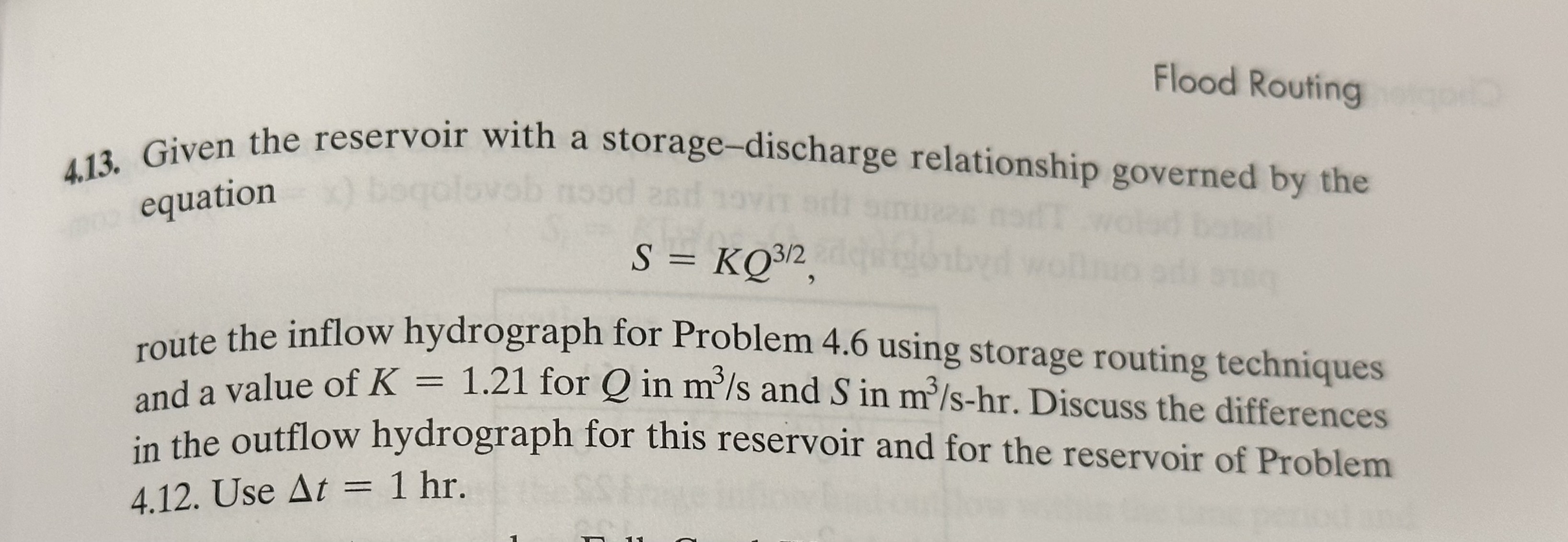 16. An inflow hydrograph is measured for a cross | Chegg.com