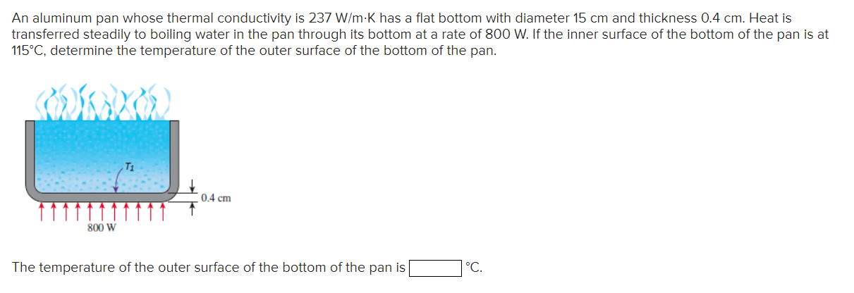 Solved An aluminum pan whose thermal conductivity is 237 | Chegg.com