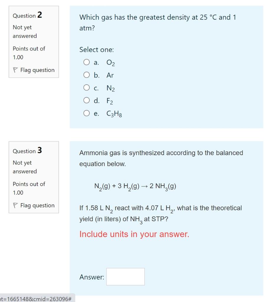 Solved Question 2 Which gas has the greatest density at 25 | Chegg.com