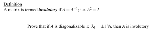Solved Definition A matrix is termed involutory if A=A-1; | Chegg.com