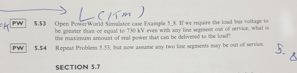 PW 6.53 Open Power World Simulator case Problem 6_53. | Chegg.com