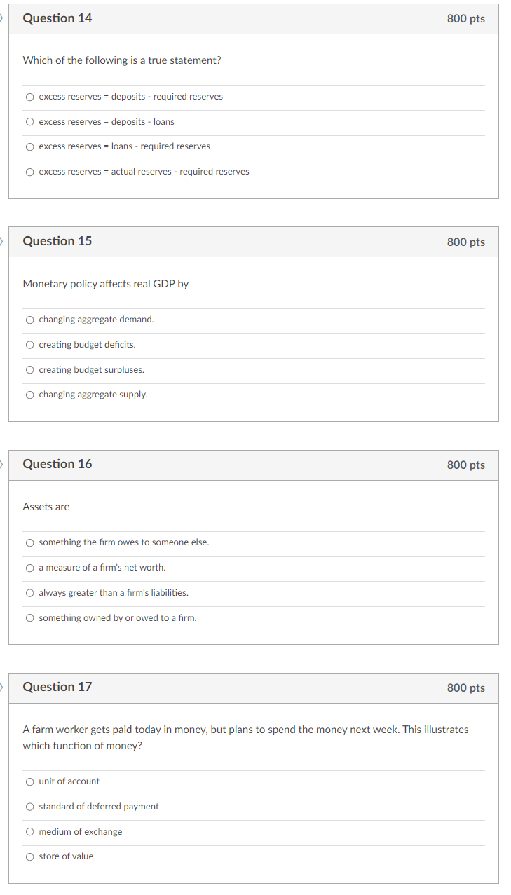 Solved Question 6 800 pts The simple deposit multiplier is | Chegg.com