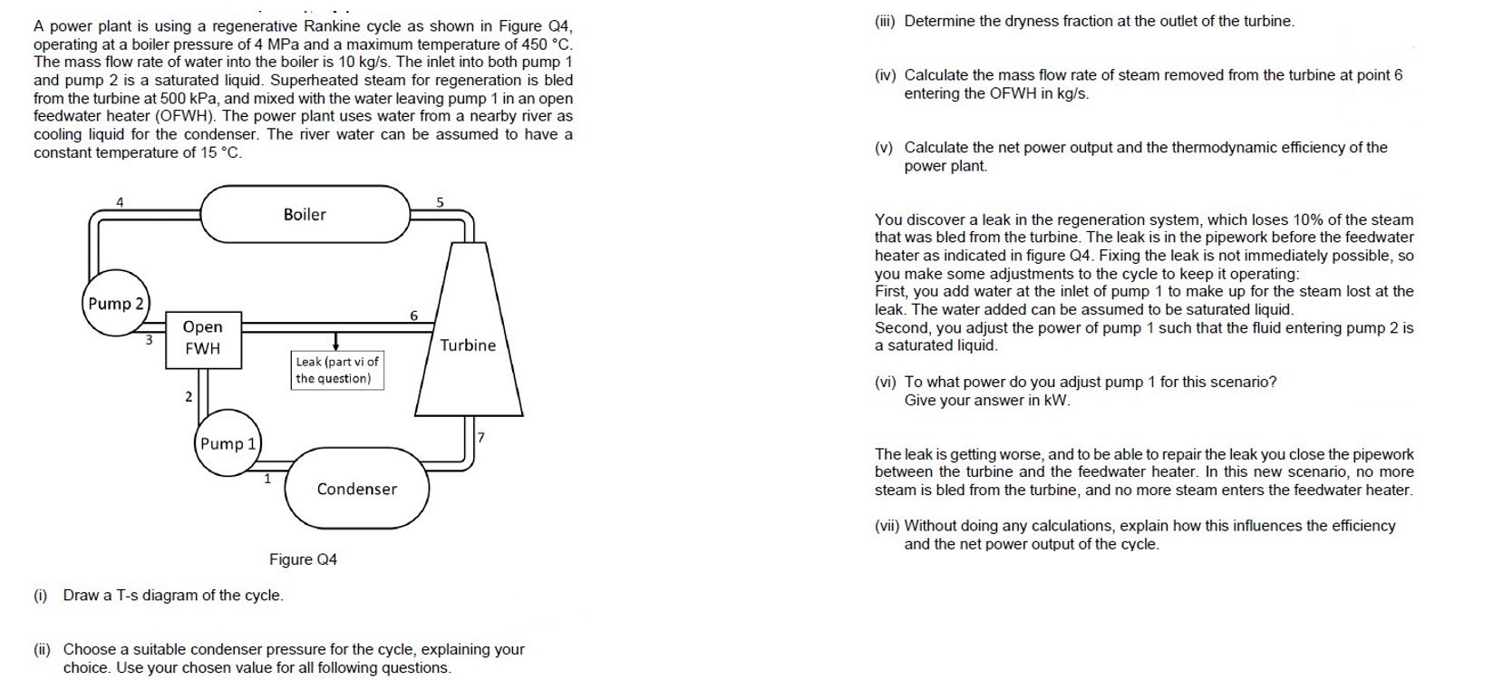 Solved A power plant is using a regenerative Rankine cycle | Chegg.com