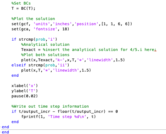 %Define model parameters dx = *insert value; %Grid | Chegg.com