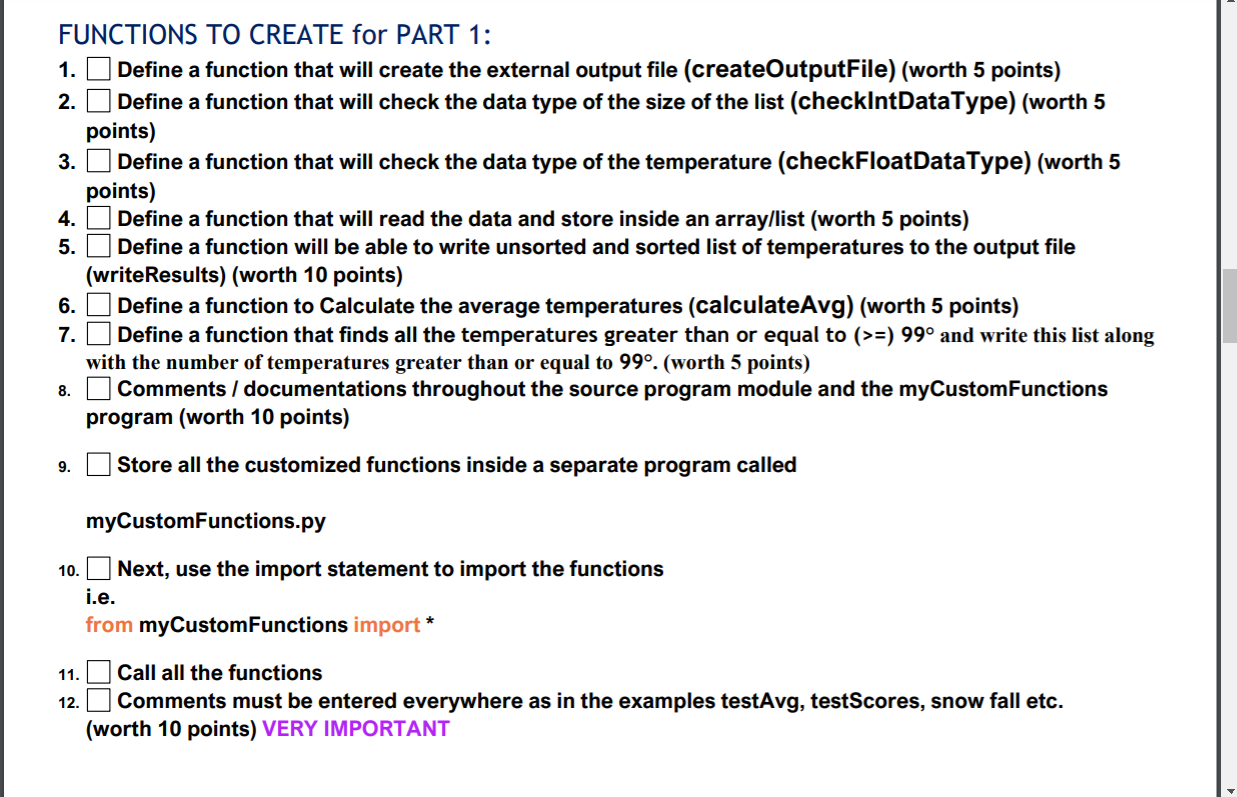 Solved PART 1. CREATE THE TEMPERATURE PROGRAM AND STORE | Chegg.com
